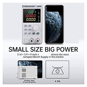 DC Power Supply, DC Power Supply Adjustable 80V 10A 300W LED Digital Lab Bench Power Source Stabilized Power Supply Voltage Regulator Switch,Electroplating DIY(SS-305MP)