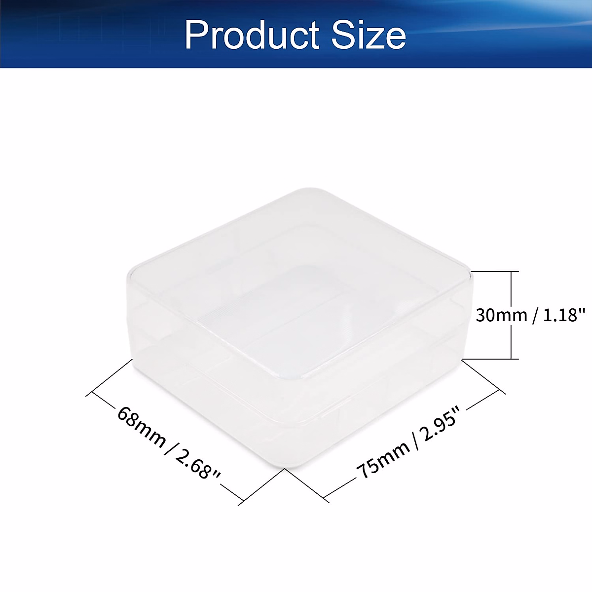 Bettomshin Battery Storage Case Holder Transparent for 26650 Model Battery 2 Capacity 5Pcs