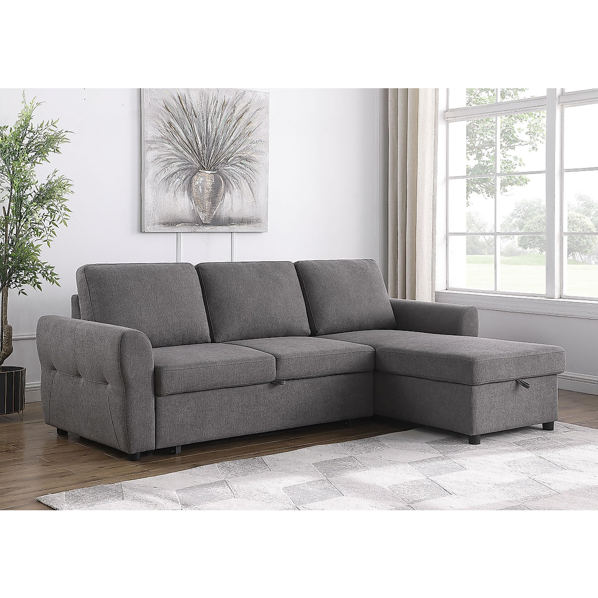 Coaster Samantha Sleeper Sectional, Grey