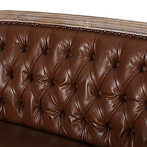 Christopher Knight Home Faye Tufted Upholstered Loveseat - Cognac Brown/Antique