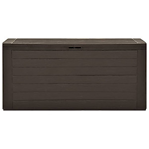 NusGear Garden Storage Box Brown 45.7"x17.3"x21.7" for Patio Furniture Cushions, Pool Toys, and Garden Tools