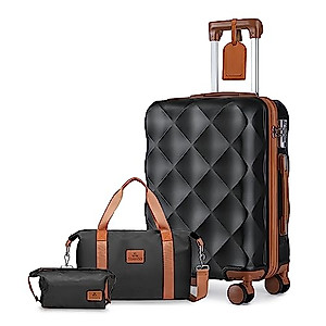 Somago Carry-On Hardside Lightweight 20-Inch Luggage Trolley Suitcase 4 Silence Spinner Wheels ABS, TSA Lock & Airline Approved