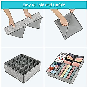 GOGOODA 8 Pack Drawer Organizer for Underwear Bra Sock Tie and Delicats Small Items