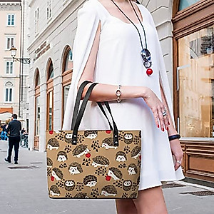 Womens Handbag Hedgehogs Leather Tote Bag Top Handle Satchel Bags For Lady