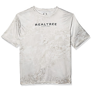 Staghorn Realtree Fishing Ss Graphic Camo Tee, White, L