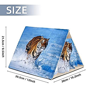enheng Small Pet Hideout Bengal Tiger Hamster House Guinea Pig Playhouse for Dwarf Rabbits Hedgehogs Chinchillas