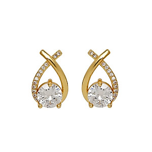 Gold Korean Style Cross Stud Earrings | Fashion Jewelry | For Women and Girls