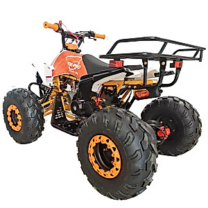 X-PRO 125cc ATV Quad Youth 4 Wheeler Adults ATVs Quads Middle Size 4 Wheelers (Orange)