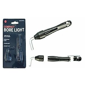 Sluice Monkey Compact Fiber Optic Bore Light & Flashlight W/Clip Gun Barrel Clean Inspection