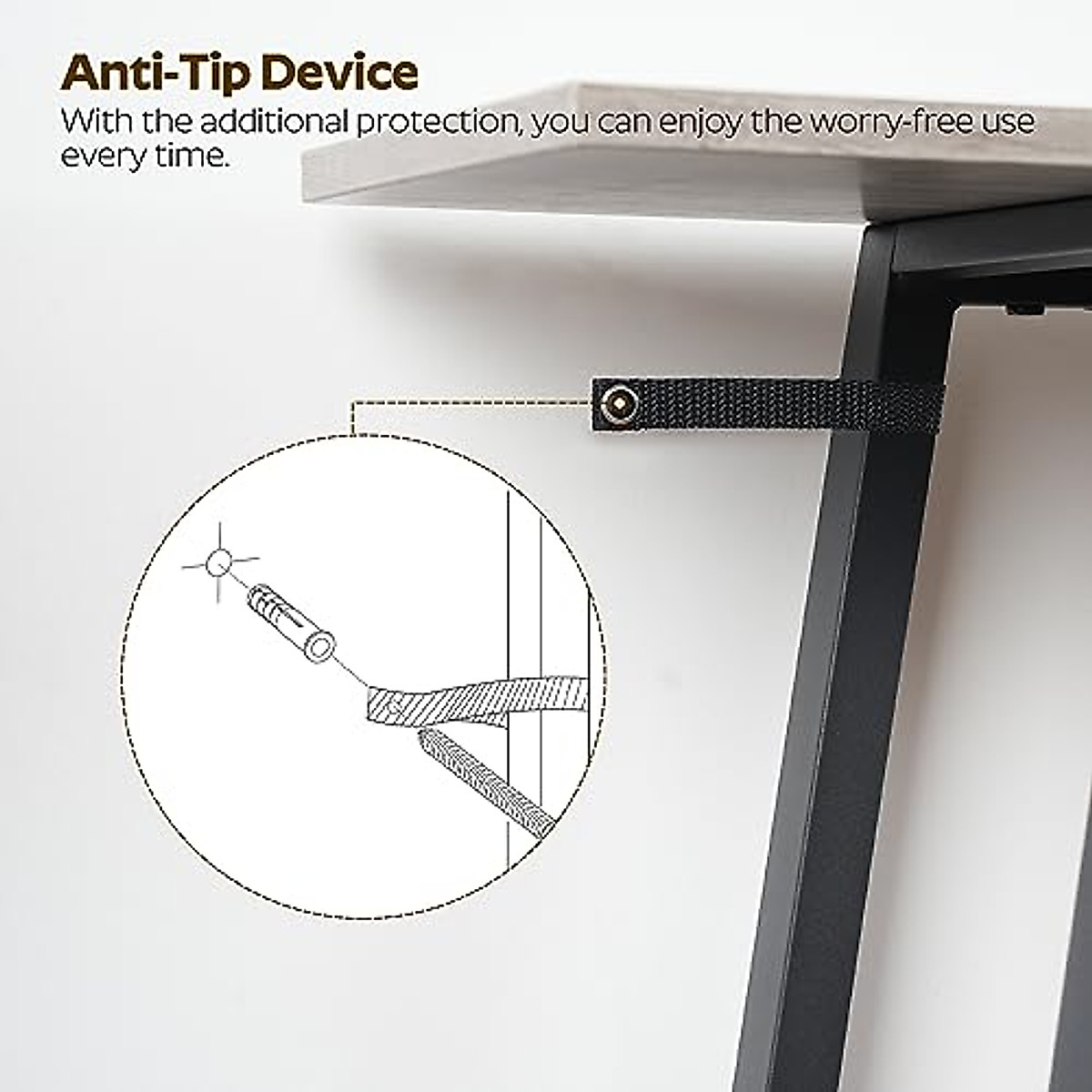 YATINEY 63" Console Table, Narrow Long Entryway Table, Industrial Skinny Sofa Tables, 2-Layer Hallway Table for Entryway, Display Table Behind Couch, Greige and Black CT16BG