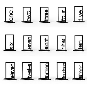 Wooden Table Numbers 1-10 - Wedding Table Number Signs with Holder Perfect for Party Events and Catering Reception (Black1-15)