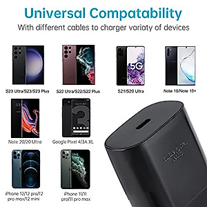 Samsung Super Fast Type C Charger 25W USB C Fast Wall Charger with 10FT Android Phone Charging Cable for Galaxy S23 Ultra/S23/S22 Ultra/S22/S21/S21 Ultra/S20/S20 Ultra/Note 20 Ultra/Note 10