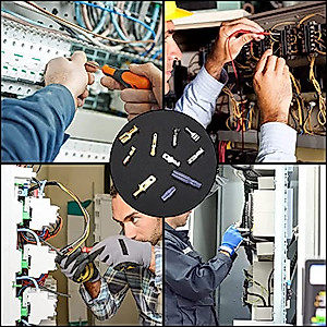 150 Pcs 2.8/4.8/6.3mm Quick Splice Male and Female Wire Spade Connectors, Wire Crimp Terminal Block Assortment Kit with Insulating Sleeve, for Electrical Wiring Car Audio Speaker Connectors