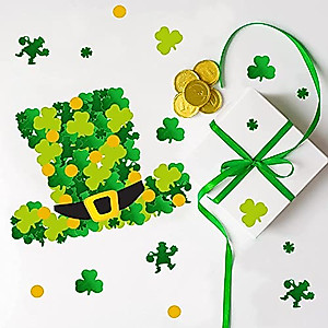 DIYDEC St Patrick's Day Table Confetti, Shamrock Irish Lucky Clover Sequins Foil Table Confetti Decoration for St Patrick's Day Party Supplies