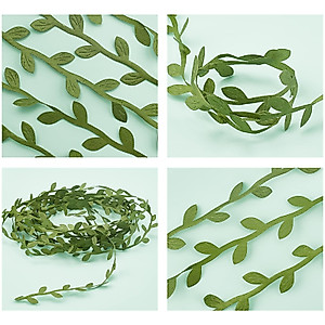 NBEADS about 40m Artificial Leaf Vines, Silk Cloth Green Leaves Artificial Hanging Vine Plants for Wedding Garden Office Home Wall Decoration