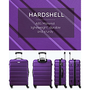 Suitour Luggage Sets 3 piece, Hardside Lightweight Suitcase sets with Spinner Wheels,TSA Lock,20/24/28 inches Travel luggage…