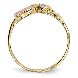 Jewels By Lux 10k Yellow Gold and White Gold Black Hills Gold Diamond Ring