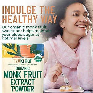 Organic Pure Monk Fruit Sweetener, No Erythritol 4oz, 100% Monk Fruit Extract Organic Powder for Keto and Paleo Diet, No Aftertaste, Zero Calories, Zero Carbs, Pure Monk Fruit Powder, 322 Servings