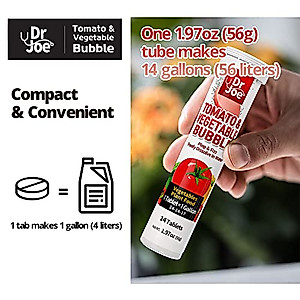 Dr. Joe Tomato & Vegetable Bubble Plant Food - Water Soluble Fertilizer (14 Fizzing Tablets, Makes 14 Gallons, 14-14-17)