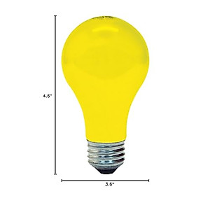 GE 97495 Bug Lite A19 Bulb, 60-Watt, 2-Pack