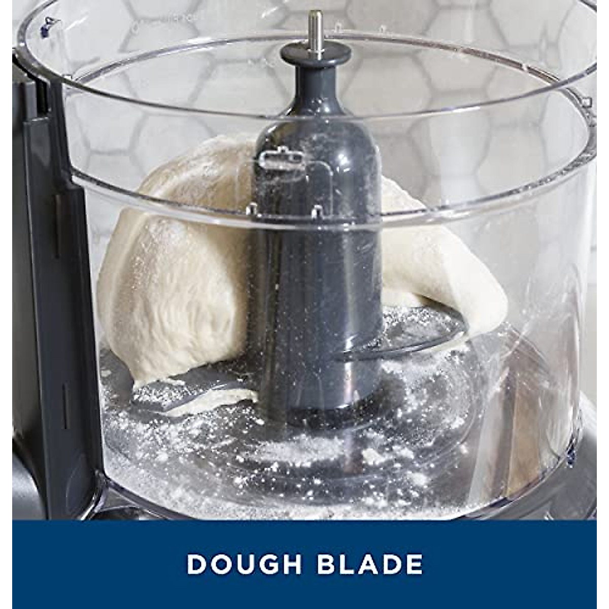 GE Food Processor | 12 Cup | Complete With 3 Feeding Tubes & Stainless Steel Accessories - 3 Discs + Dough Blade | 3 Speed | Great for Shredded Cheese, Chicken & More | Kitchen Essentials | 550 Watts