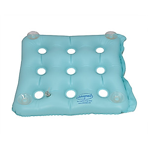 ObboMed HB-1502N New and Handy air Valve Foldable Portable, Inflatable Pressure Relieving Bath SPA Cushion W/ 4 Suction Cups for Bath Tube, Size 15 x 15.7 x 3” (38L x 40W x 7.5H cm)
