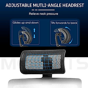 MOLENTS Ergonomic Office Chair,Mesh Computer Chair,Home office Desk Chair with Seat Slider,Adjustable Lumbar Support,Headrest,3D Armrest,Tilt Function,Comfort Swivel Executive Chair Rolling Task Chair