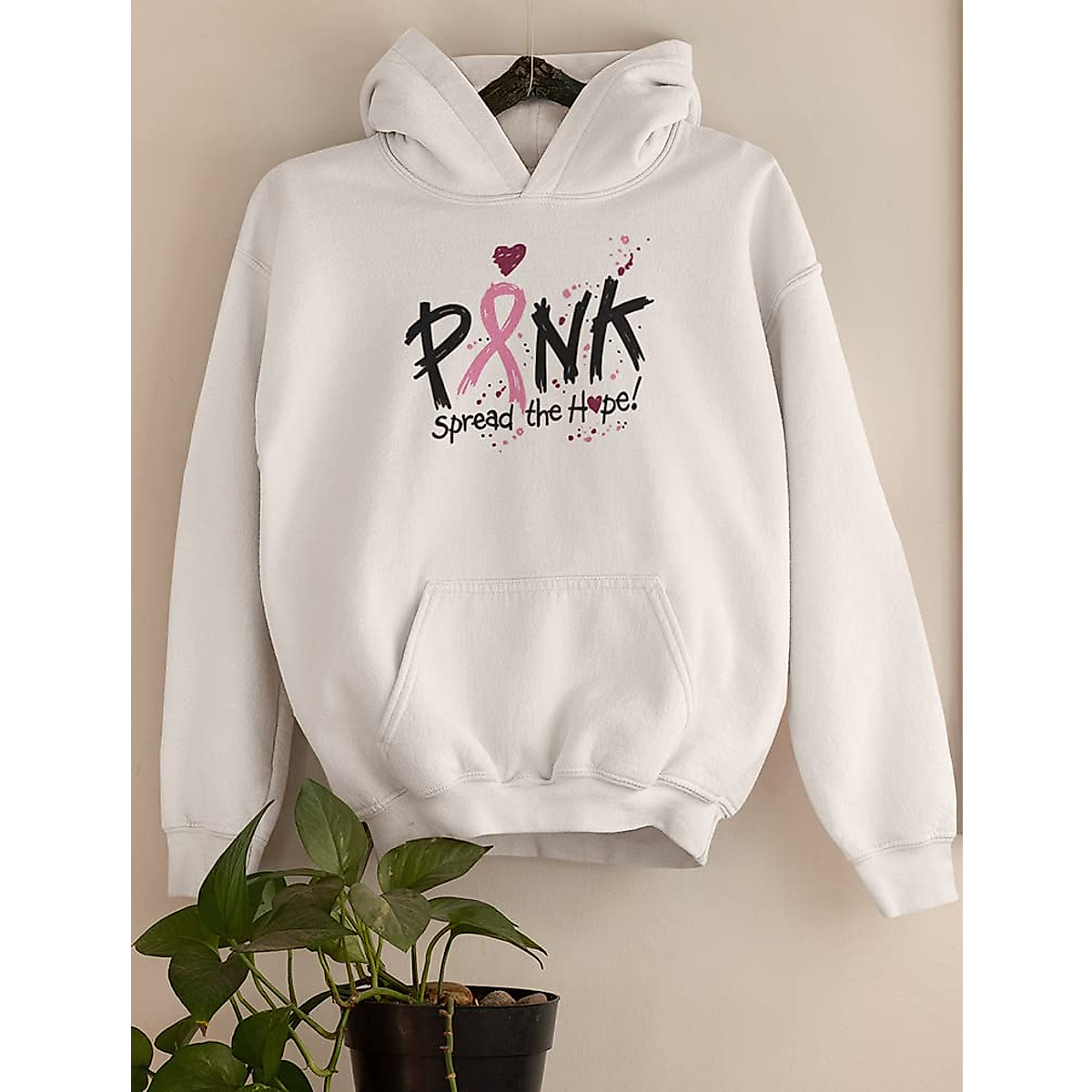 Tstars Pink October Cancer Awareness Pink Spread The Hope Unisex Hoodie XX-Large White