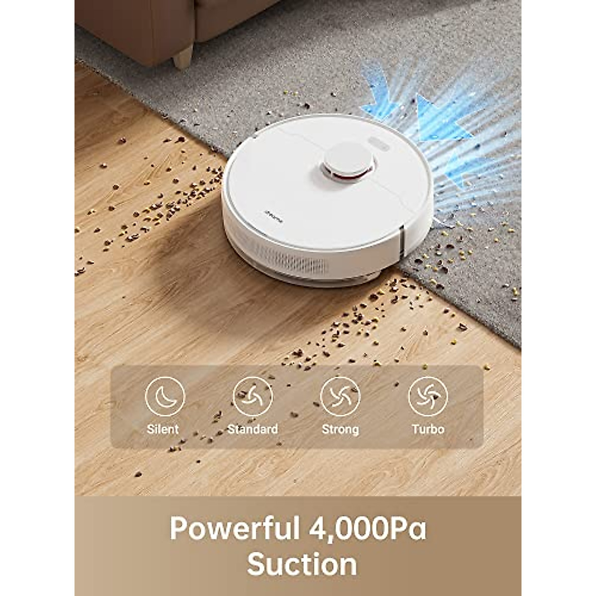 Dreametech D10 Plus Robot Vacuum and Mop with Self-Emptying Base for 45 Days of Cleaning, Robotic Vacuum with 4000 Pa Suction and LiDAR Navigation, Compatible with Alexa, Wi-Fi Connected