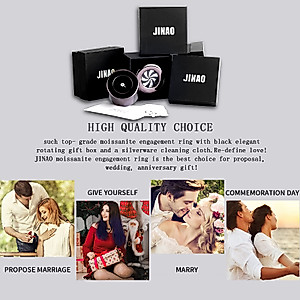 JINAO 925 Sterling Silver Engagement Rings Center 1 Carat D Color Micro pave double-row cubic zirconia Moissanite Ring Anniversary Wedding Engagement Rings Jewelry Gift for Women