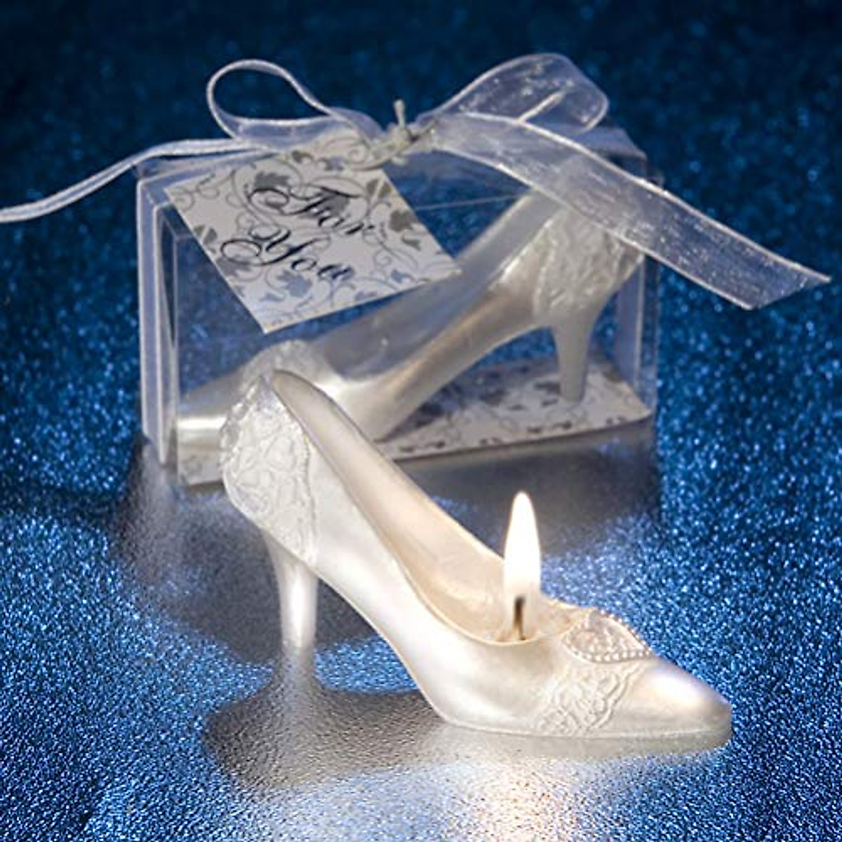 ABOOFAN Romantic Candle High Heel Shaped Candle Creative Wedding Shoes Shaped Candle Valentines Day Smokeless Candle Soy Wax Decorative Shoe for Home Decor