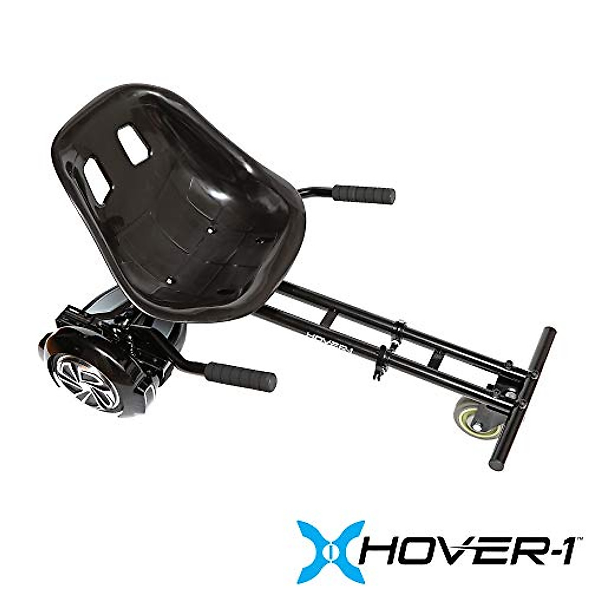 Hover-1 Kart Buggy Attachment | Compatible with Most 6.5" & 8" Electric Hoverboards, Hand-Operated Rear Wheel Control, Adjustable Frame & Straps, Easy Assembly & Install, Black
