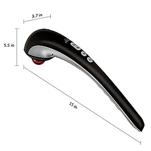 Snailax Cordless Handheld Back Massager - Rechargeable Percussion Massage with Heat, Deep Tissue Massager for Neck Shoulder Waist Leg Foot Back, Portable Wand Massager for Full Body