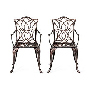 Christopher Knight Home 318132 Tucson Dining Chair, Black Copper