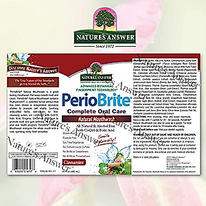 Nature's Answer PerioBrite Alcohol-Free Mouthwash, Cinnamon, 16-Fluid Ounce | Whitens Teeth | Freshens Breath | Removes Plaque | Minimizes Dry Mouth (Pack of 2)