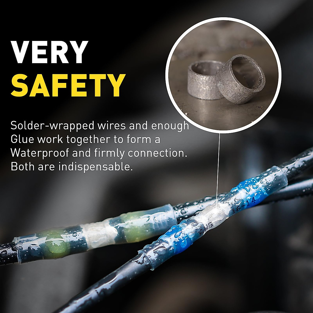 400PCS Solder Seal Wire Connectors-haisstronica Waterproof Heat Shrink Butt Connectors-Self Solder for Marine,Aircraft,Boat,Truck,Stereo,Joint