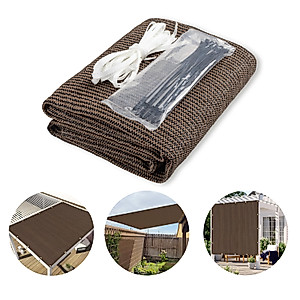 LOVE STORY 10x20 FT Sun Shade Cloth with Grommets Pergola Shade Cover 95% UV Protection for Patio Outdoor, Brown