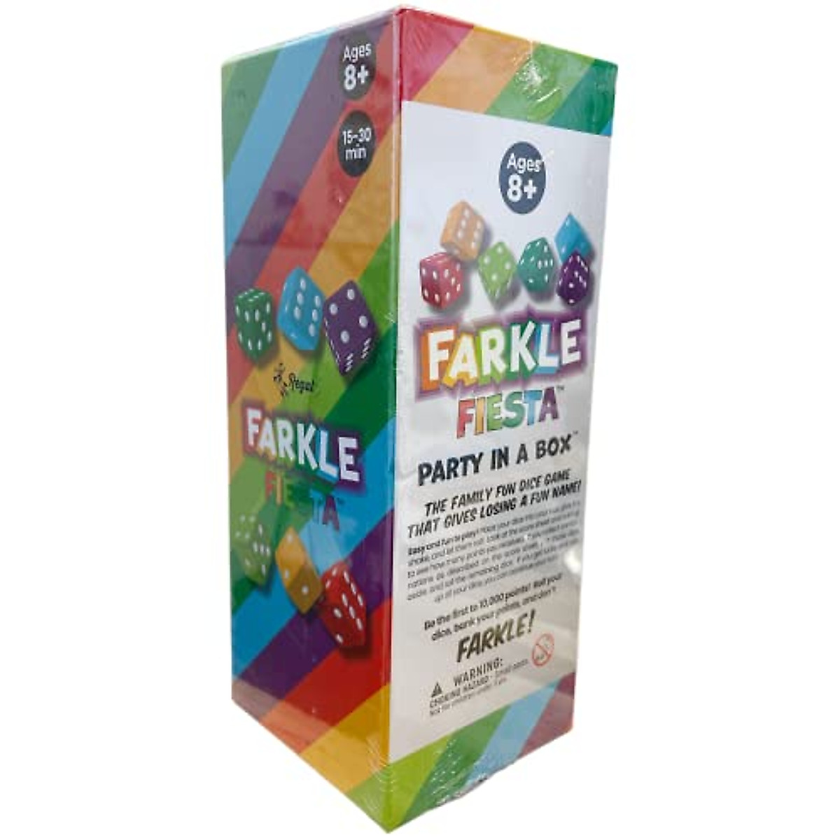 Regal Games - Farkle Fiesta - Fun Family-Friendly Dice Game - Includes 6 Multi-Colored Cups, 6 Sets of Colorful Dice, 20 Scorecards - Ultimate Party Game - Ages 8+