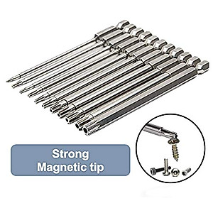 aiyun 11-Piece Torx Security Bit Set, S2 Steel Magnetic Security Screwdriver Set 3 Inch Star Screwdriver for Shark Vacuum T6-T40 (75mm Length)