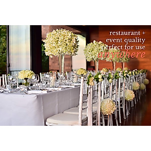 Pomp Pure White 90" x 132" Poplin Polyester Tablecloth (4 Pack) | Wrinkle + Stain Resistant Easy Care Premium Fabric | Fits 6FT Rectangle Table