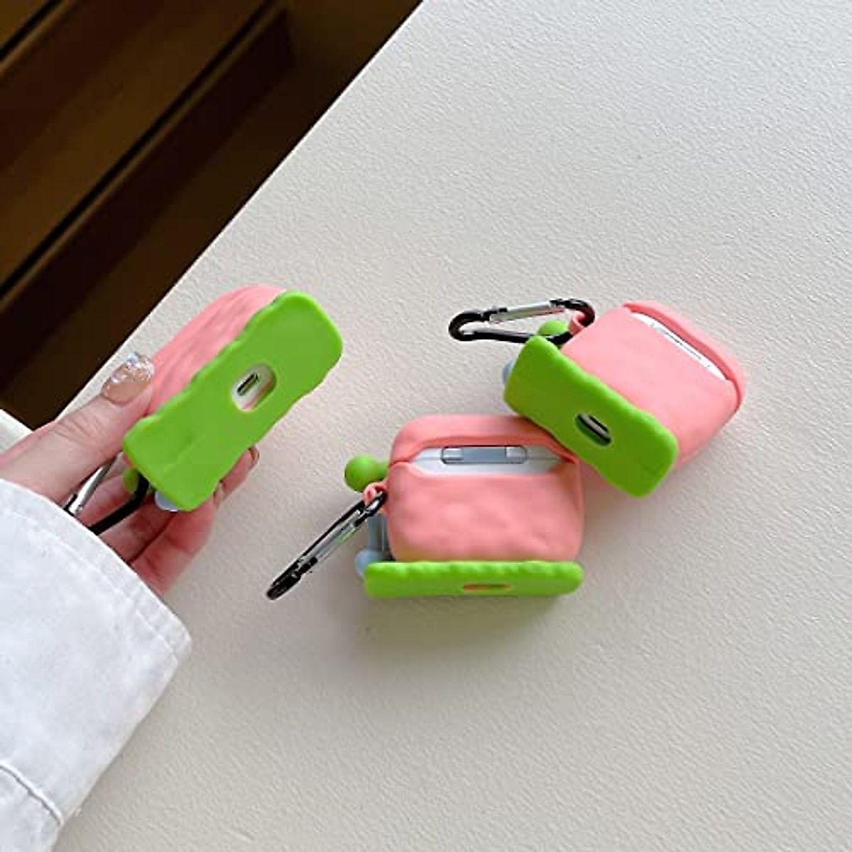 CASEVERSE Case for AirPods Pro/AirPods Pro 2nd Generation with Keychain, 3D Soft Silicone Anime Cute Snails Shockproof Protective Cover for Girl Boy