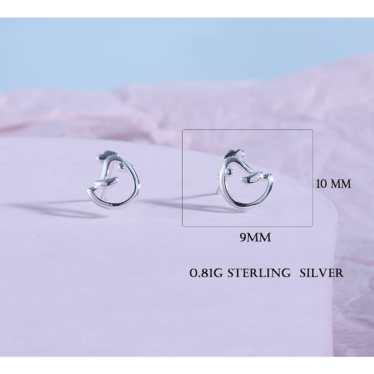 Helen de Lete Lovely Rooster Chicken Sterling Silver Stud Earrings