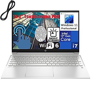 HP Pavilion 15 15.6" Business Laptop Computer, 13th Gen Intel 10-Core i7-1355U, 32GB DDR4 RAM, 1TB PCIe SSD, WiFi 6, BT 5.3, Backlit Keyboard, FR, Windows 11 Pro, BROAG Cable