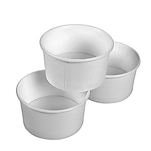 Mr Miracle 8 Ounce Soup/Frozen Dessert Containers with Lids in White. Pack of 25 Sets