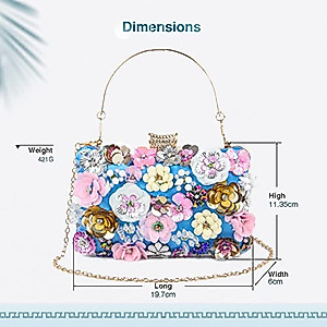 Lanpet Women Clutches Flower Evening Handbag Chain Strap Shoulder Bag