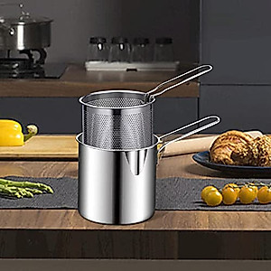 Generic Stainless Steel Deep Fryer Pot with Basket for Tempura,Fried Chicken Legs,French Fries