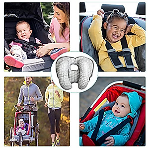 AIPINQI Head Neck Support Pillow, Baby Travel Pillow,Organic Fabric Baby Neck Pillow for Pushchair Stroller Car Seat Soft Travel Pillow for Toddler Adjustable Head Pillow for for Kids Toddler…