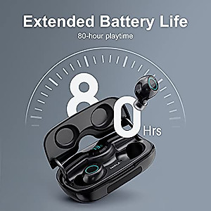 iWALK CrazyDuo Ear Pods Wireless Earbuds with Charging Case, 2500mAH 80H Instant Pairing IPX5, Stereo Earphones in-Ear Built-in Mic Headset Immersive Bass Sound for Sport
