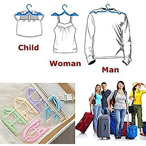 20 Pcs Travel Hangers with Clips- Portable Folding Clothes Hangers Travel Accessories Foldable Clothes Drying Rack for Travel