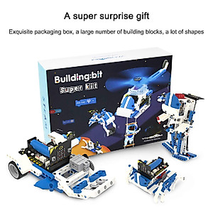 Yahboom Micro bit Building Block Robot Kit 16 in 1 STEM Projects DIY Science Educational Toys for Kids Age 10+ (Build-Super-Kit without Microbit)